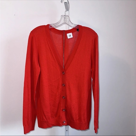 CAbi | Sweaters | Cabi 355 Fiery Red Cobblestone Cardigan Sweater Full ...